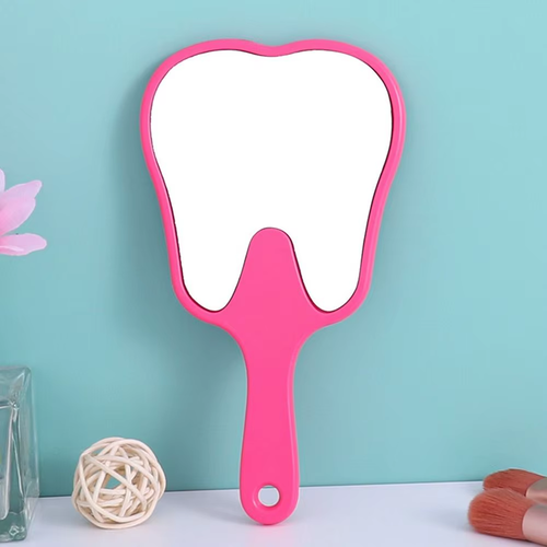 Tooth Shaped Handheld Mirror Cute Makeup Mirror Hand Held Dental ...