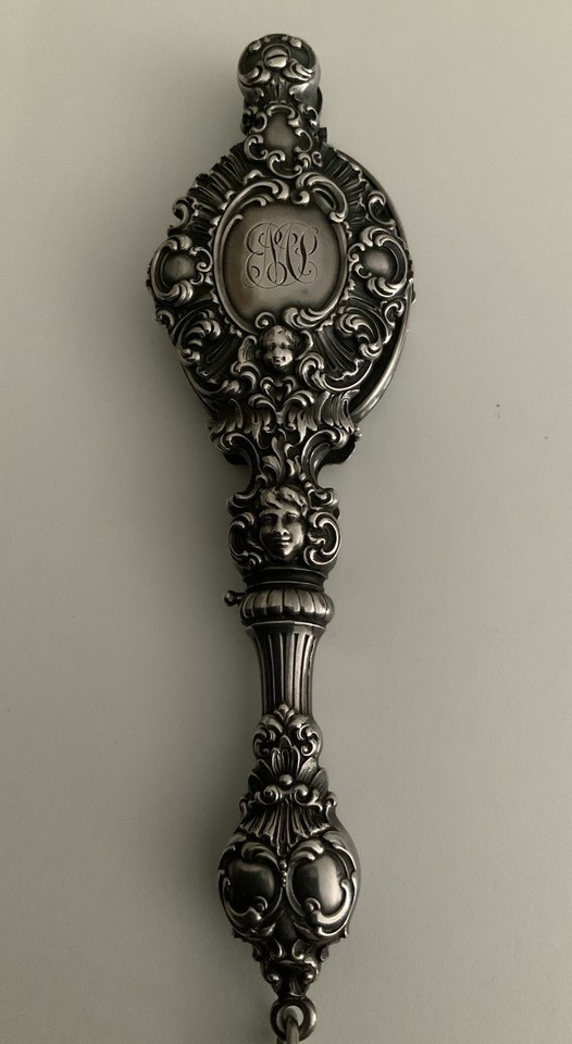 ANTIQUE ART NOUVEAU STERLING SILVER GARGOYLE JESTER FACE LORGNETTE ...