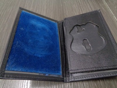 FBI Style Black Leather Badge Wallet With Clip, Police Badge Holder | eBay