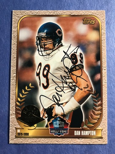 SIGNED DAN HAMPTON 2002 TOPPS HALL OF FAME AUTOGRAPHED FOOTBALL CARD ...