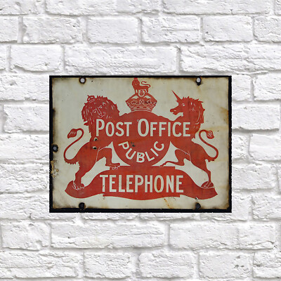 Post Office Telephone, Retro tin metal sign art decor gift home | eBay UK
