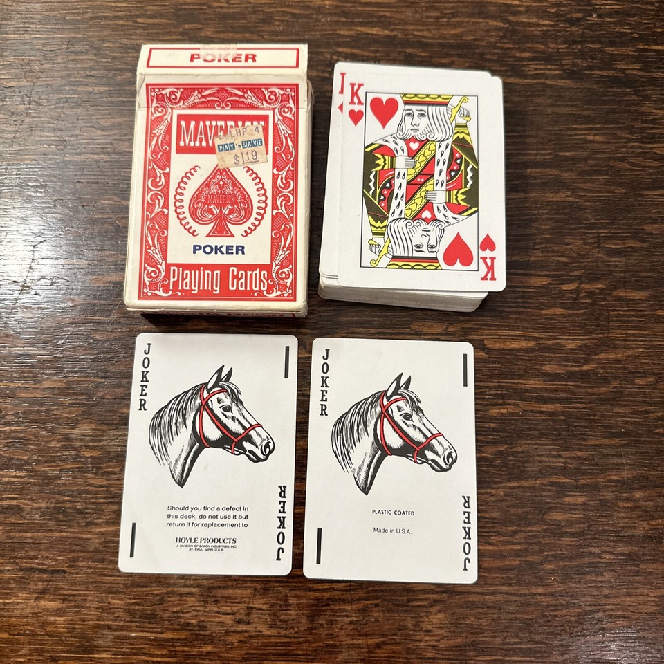 Vintage Maverick Poker Playing Cards Hoyle Made in USA Red & White | eBay