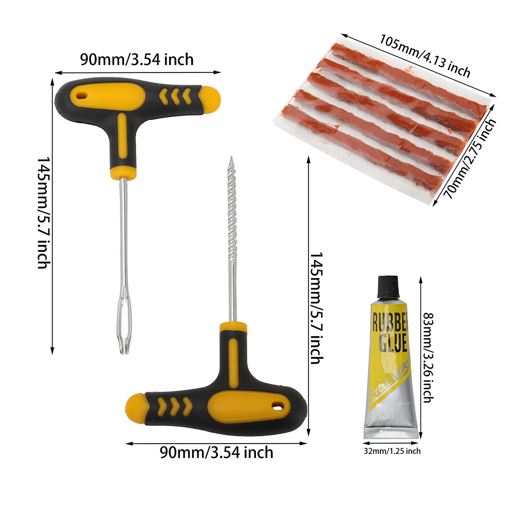 8PCS Tire Repair Kit DIY Tools Plug Punctured Flat Tires Car Truck SUV ...