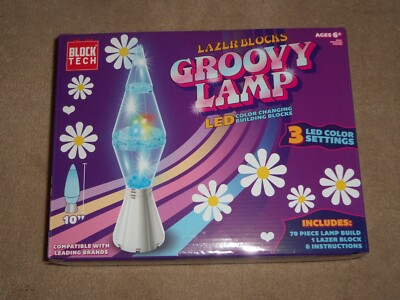 LAZER BLOCKS GROOVY LAMP Building Block Set 71 Pieces, LED COLOR ...