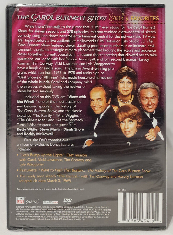 The Carol Burnett Show: Carol's Favorites (DVD, 1967) New! | eBay