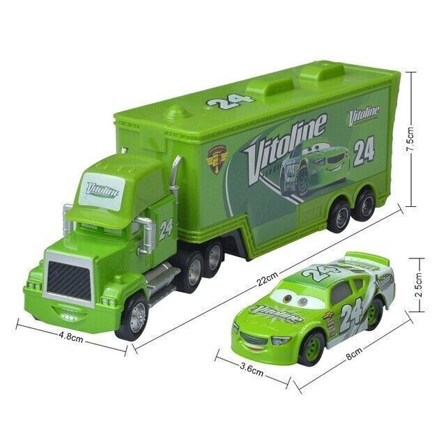 Set of 2 Disney Pixar Cars No.24 Vitoline Hauler Truck 1:55 Diecast ...