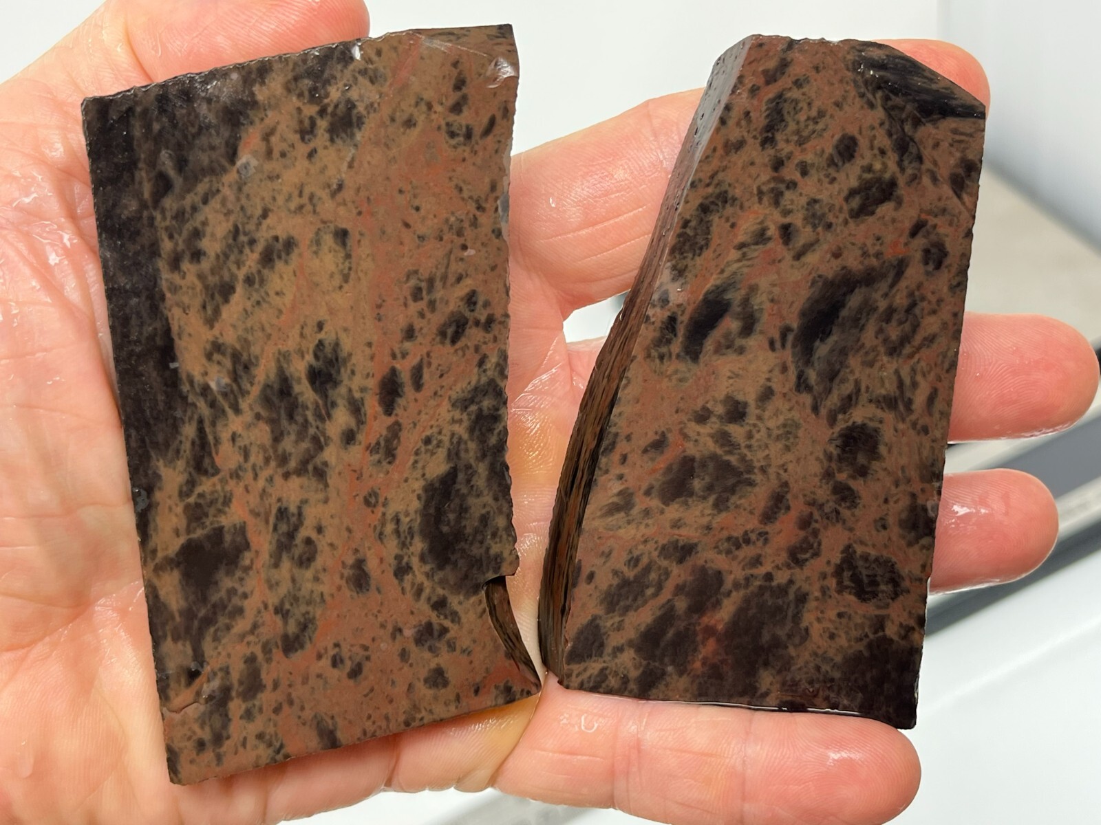 Beautiful Mahogany Obsidian Slabs Lapidary Cabbing Knapping Combo ship ...