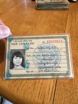 Orig South Vietnam Civilian ID Card Guarantee War Issue Cute Girl ...