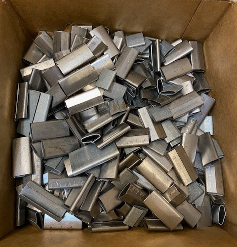 10x10x10.5" Box of 35lbs of Steel Strapping Open Snap-On Seals Multiple ...