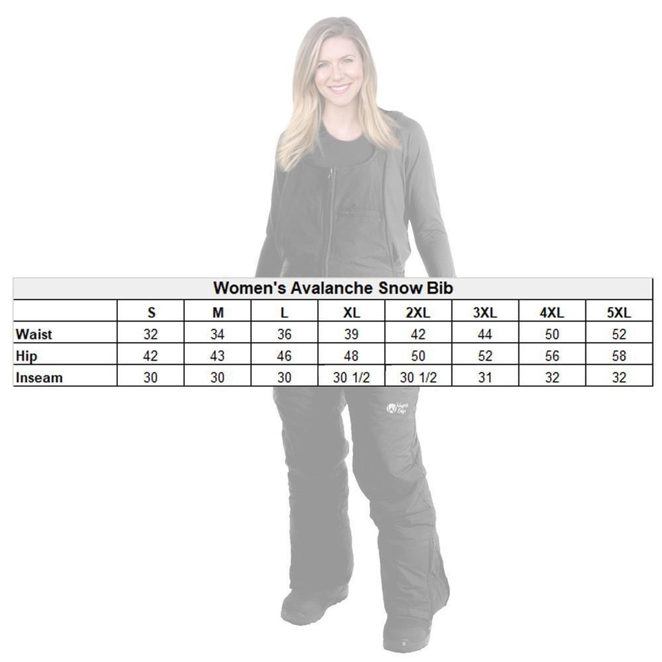 Winters Edge WTR-03 - Women's Winter's Edge Avalanche Snow Bib - Black ...