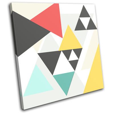 Geometric Triangles Abstract SINGLE CANVAS WALL ART Picture Print VA | eBay