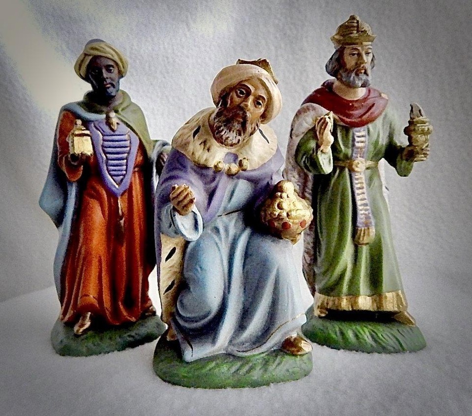 Nativity Set by Marolin 12 Papier Mache Figures 4.75" Steinach Germany ...