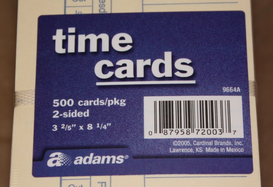 500 Ct Time Cards Punch Employee Payroll Amano clock 2 Sided Adams ...