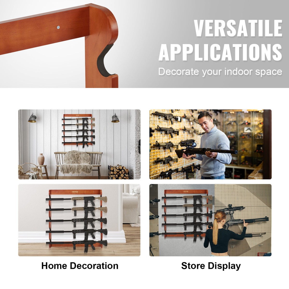 Wall Mount Gun Storage Acrylic Gun Display Stand - 6+8 Inch Vertical ...