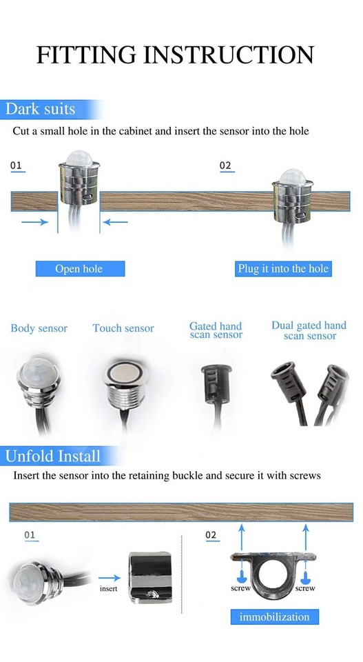 Touch IR Motion Sensor Switch 12-24V Door Induction Switch Closet ...