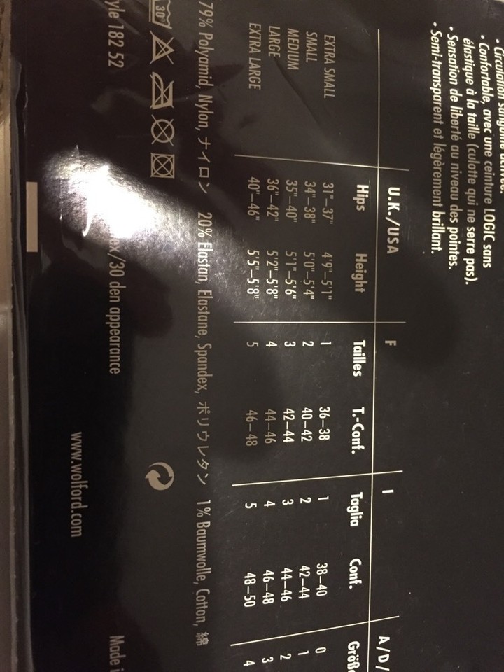 Wolford Long Distance Tights Color: Black Size: Small 18252 | eBay