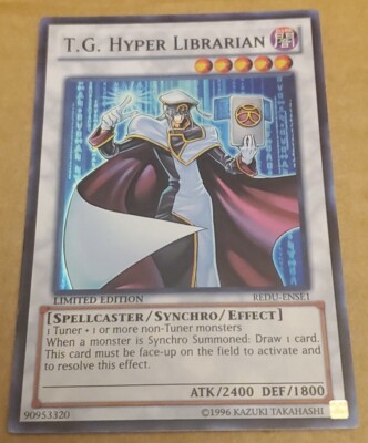 Yugioh! LP T.G. Hyper Librarian - REDU-ENSE1 - Super Rare - Limited ...
