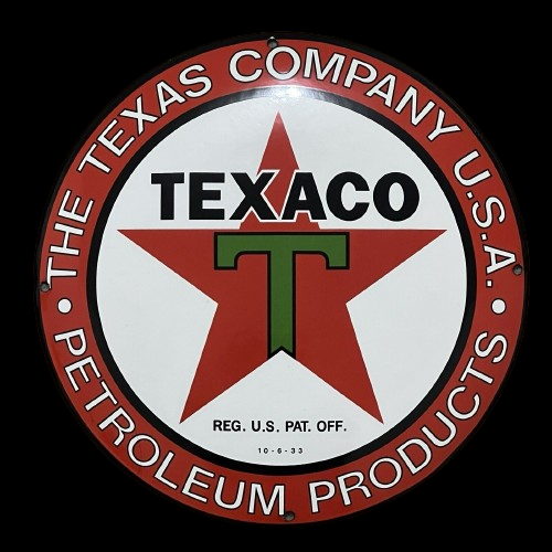 PORCELAIN TEXACO ENAMEL SIGN 30X30 INCHES DOUBLE SIDED | eBay