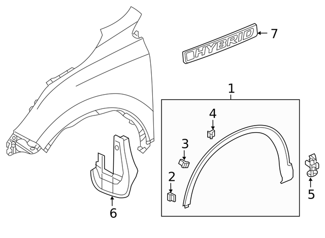 Genuine Honda Protector L Front Wheel Arch 74165-TLY-H01 for sale ...
