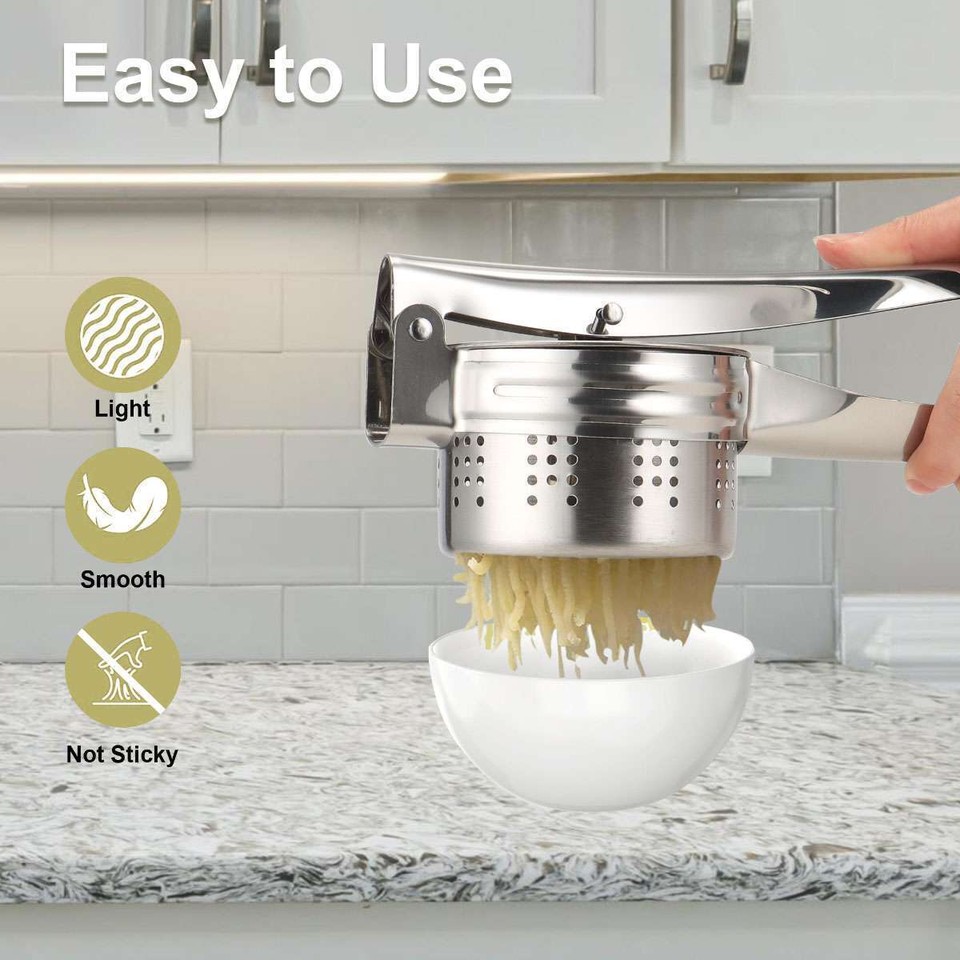 Potato Ricer Masher Heavy Duty Stainless Steel Press Mashed Potatoes ...
