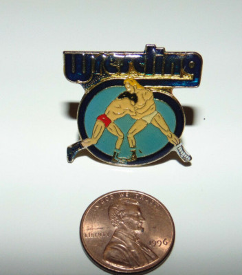 WWF Vintage Wrestling Metal Enamel Lapel Jacket Vest Pin Pinback 70's ...