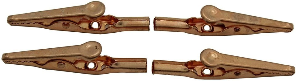 Copper Alligator Clips 4pc 2 in 10 Amp Soldering Heat Sink & Test Wire ...