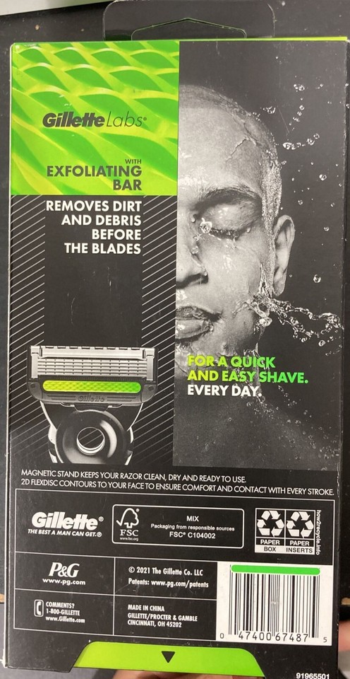 Gillette Razor with Exfoliating Bar by Gillette Labs, Shaving Kit for ...