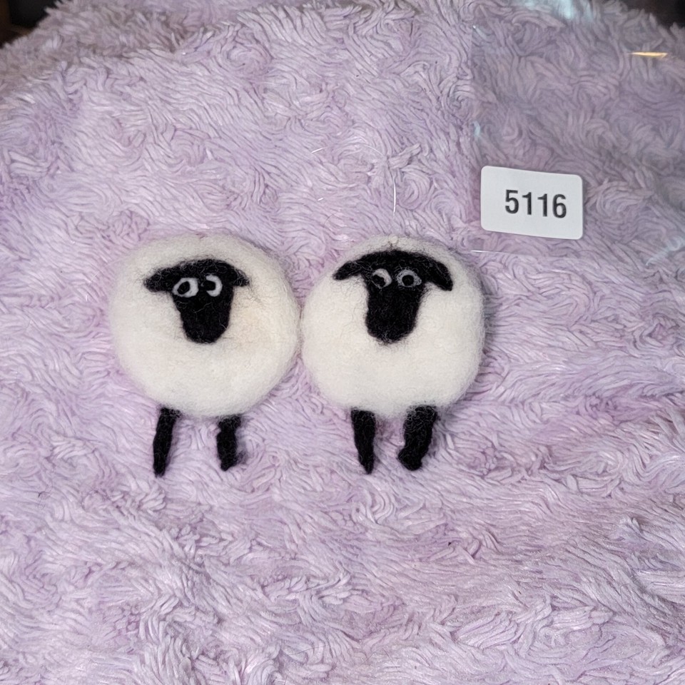 Rustic Needle Felted Wool And Fuzzy Sheep Lamb Ewe Primitive Americana ...