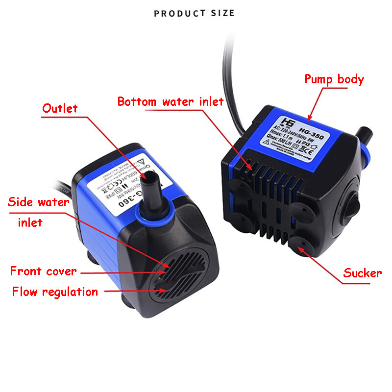 Small Submersible Water Pump for Aquarium Fish Tank Waterfall Fountain ...