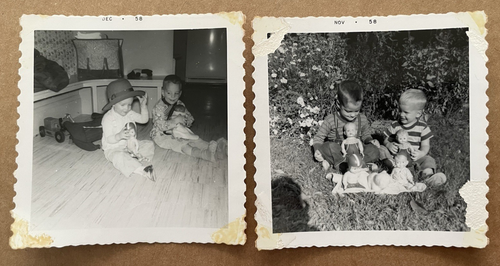 Vintage PHOTO 1958 Boys playing Baby Dolls 2pcs | eBay