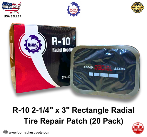 R-10 2-1/4" x 3" Rectangle Radial Tire Repair Patch 20-Pack – Heavy ...