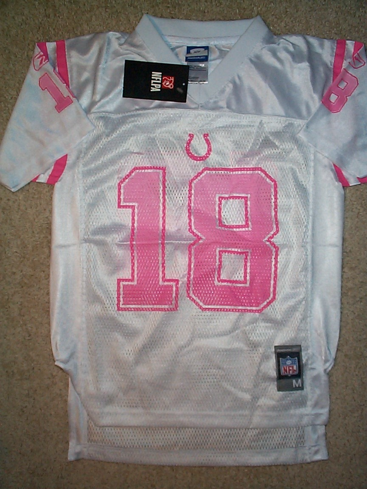 REEBOK Indianapolis Colts PEYTON MANNING nfl PINK Jersey Youth *GIRLS ...