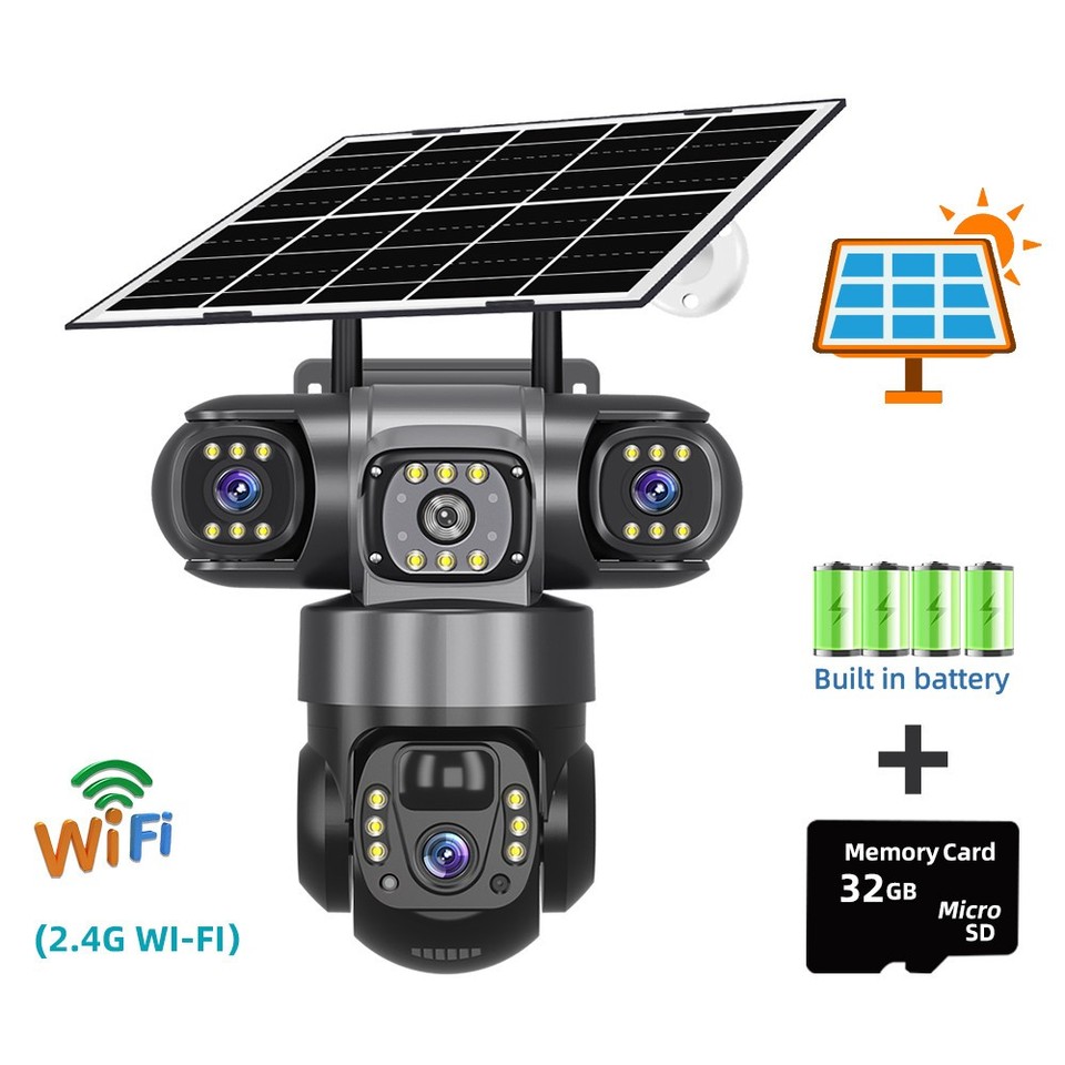 15MP 6K Solar Security Camera | Triple Lens 10X Zoom Outdoor CCTV | eBay