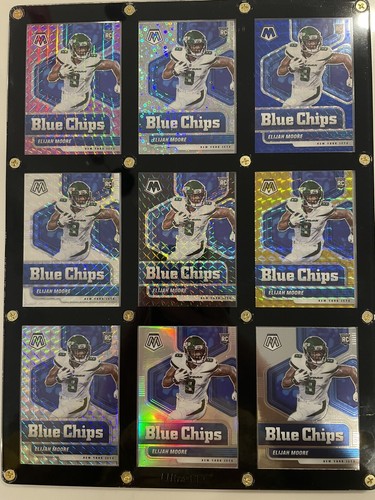 2021 Mosaic Elijah Moore Blue Chips RC Complete Set 1/1 Browns Jets ...