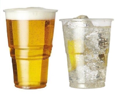 Clear Plastic Reusable Pint Cups Reusable Beer Whisky Cup for Pub Beach ...