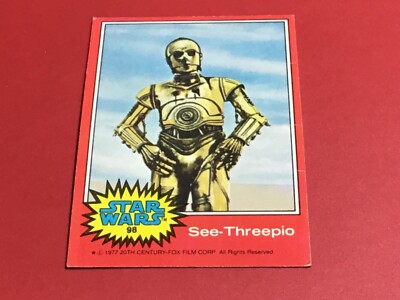 1977 Star Wars #98 * C-3PO * Topps Trading Card * High Grade * Red ...