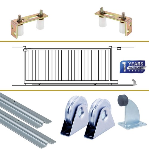 Buy Premium Sliding Gate Kit - 6m Tracks, Rollers, Guide Brackets, and ...
