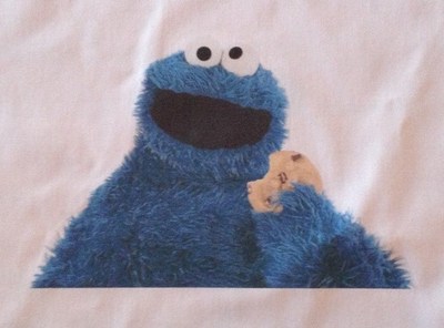 1 Cookie Monster Sesame Street Quilt Square Sew Sewing Block Fabric ...