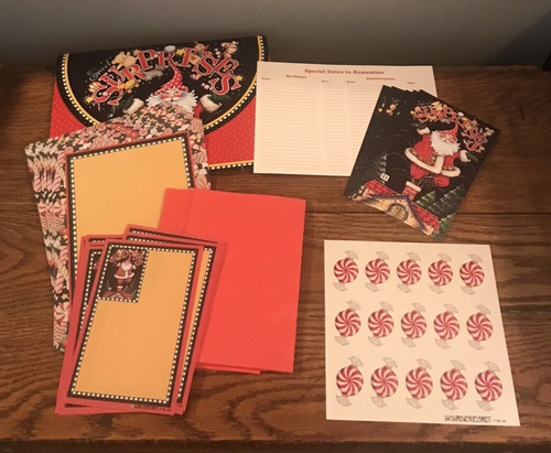 Mary Engelbreit Sweet Surprises SANTA Stationary Set Older Pattern | eBay