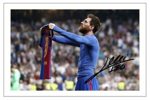 LIONEL MESSI BARCELONA AUTOGRAPH SIGNED PHOTO PRINT SOCCER | eBay