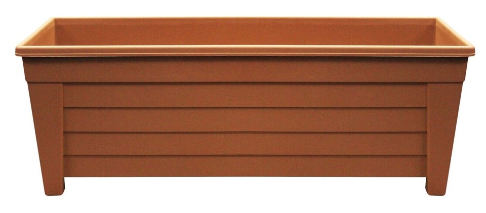 2 x 55cm Trough Plant Pot Long Plastic Planter Outdoor Garden Herb ...