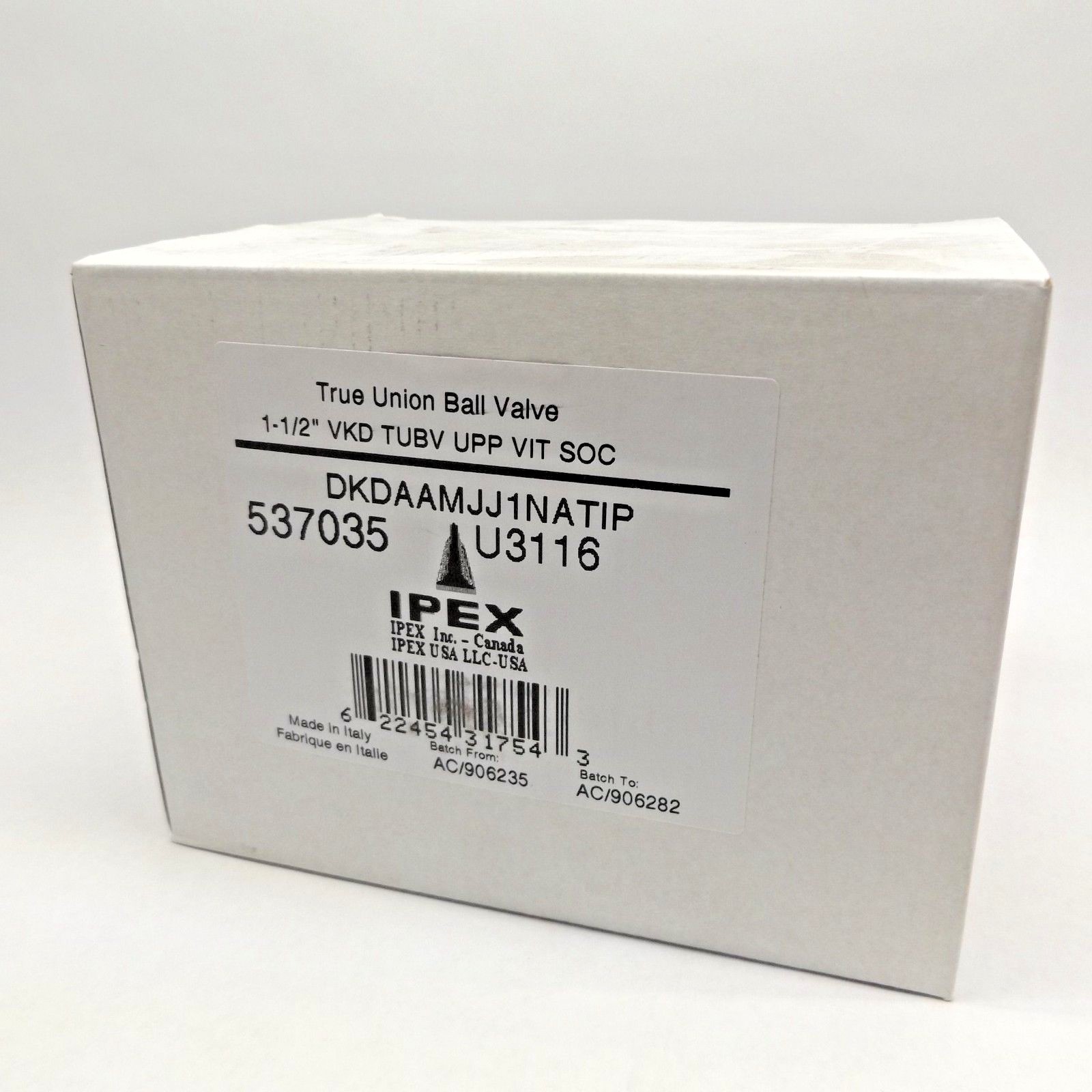 Ipex Enpure Tm 537035 U3116 Vkd True Union Ball Valve w/ Viton R Seals ...