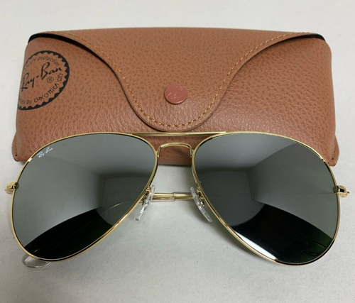 Ray-Ban Aviator Sunglasses RB3026 Large 62mm Gold Frame & Mirrored ...