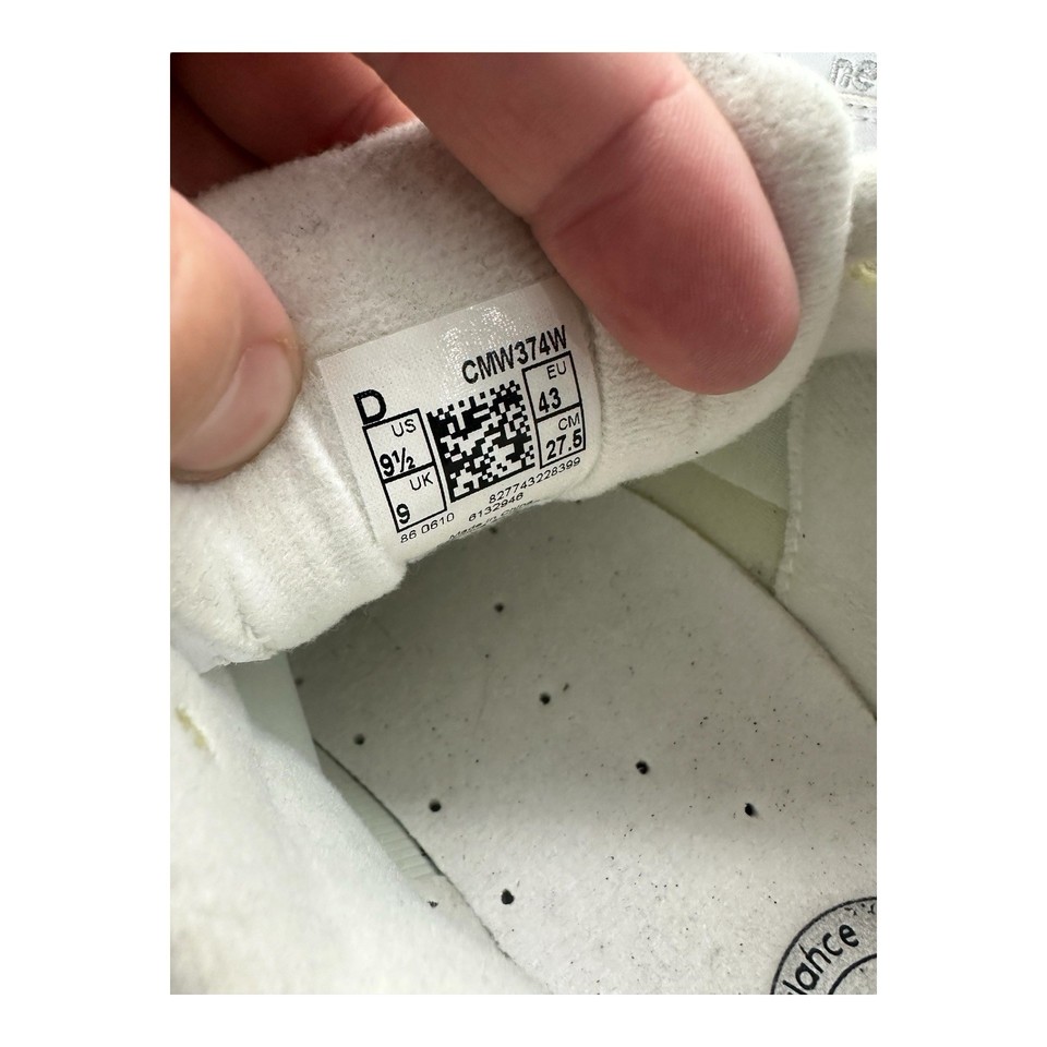 New Balance 374 Walking Shoes Mens Size 9.5 D White Lace Up Sneakers ...