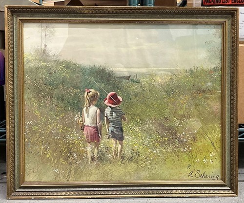 Landscape / Seascape Portrait Print : " Going Fishing " by Adolph ...