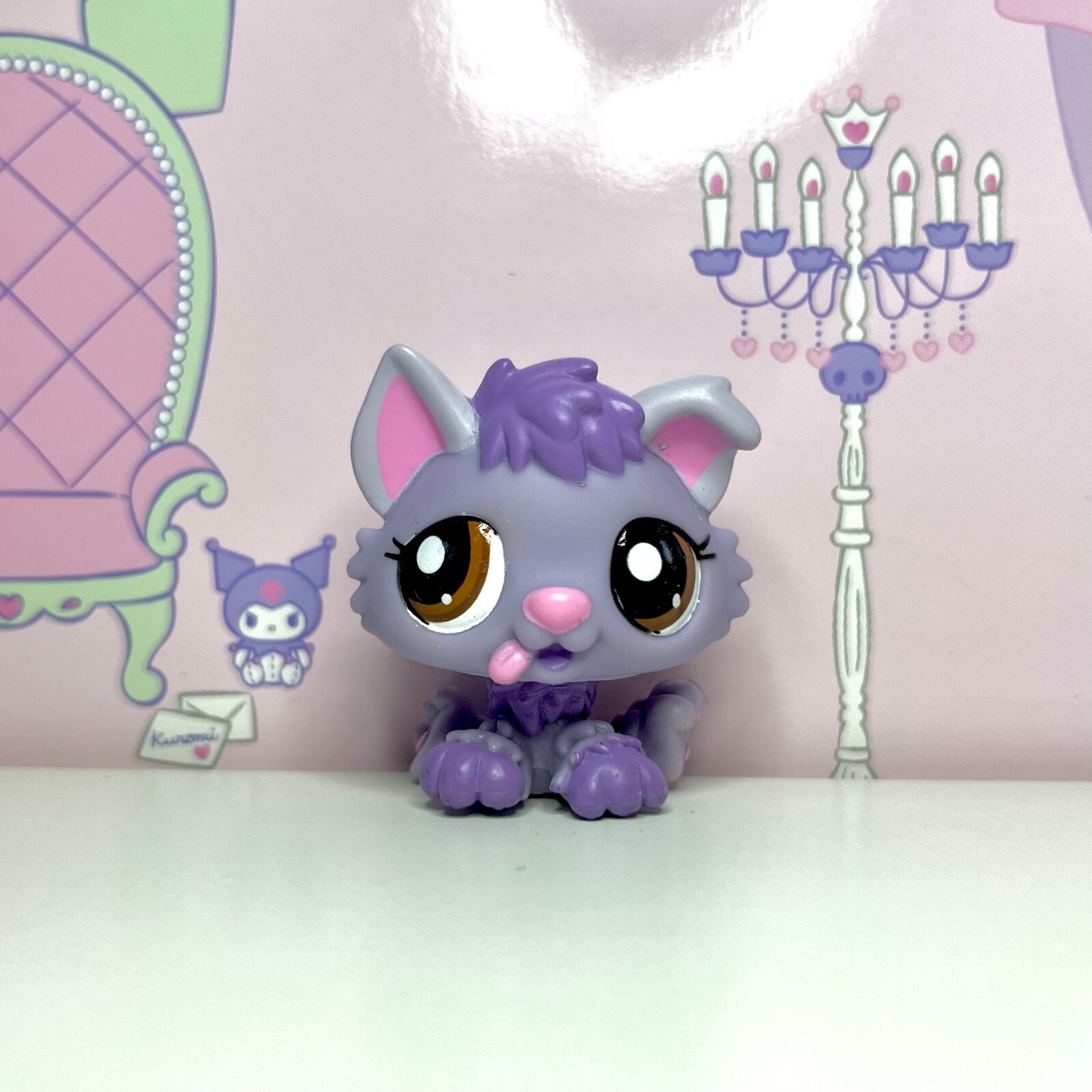 🎀 AUTHENTIC LPS Littlest Pet Shop #1752 Husky Puppy Purple Brown Eyes 🎀 ...