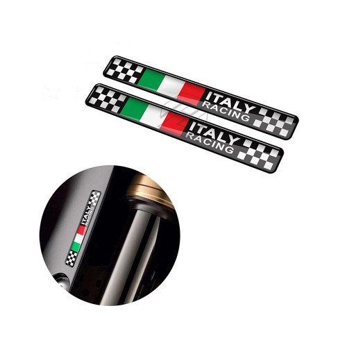 2pcs ITALY RACING Flag Sticker Emblem Sport Badge for ITALIAN Car Bike ...