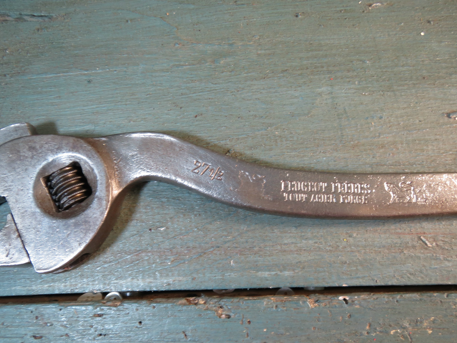 outil ancien clef cle mollette peugeot fréres fer forgé vieux french ...