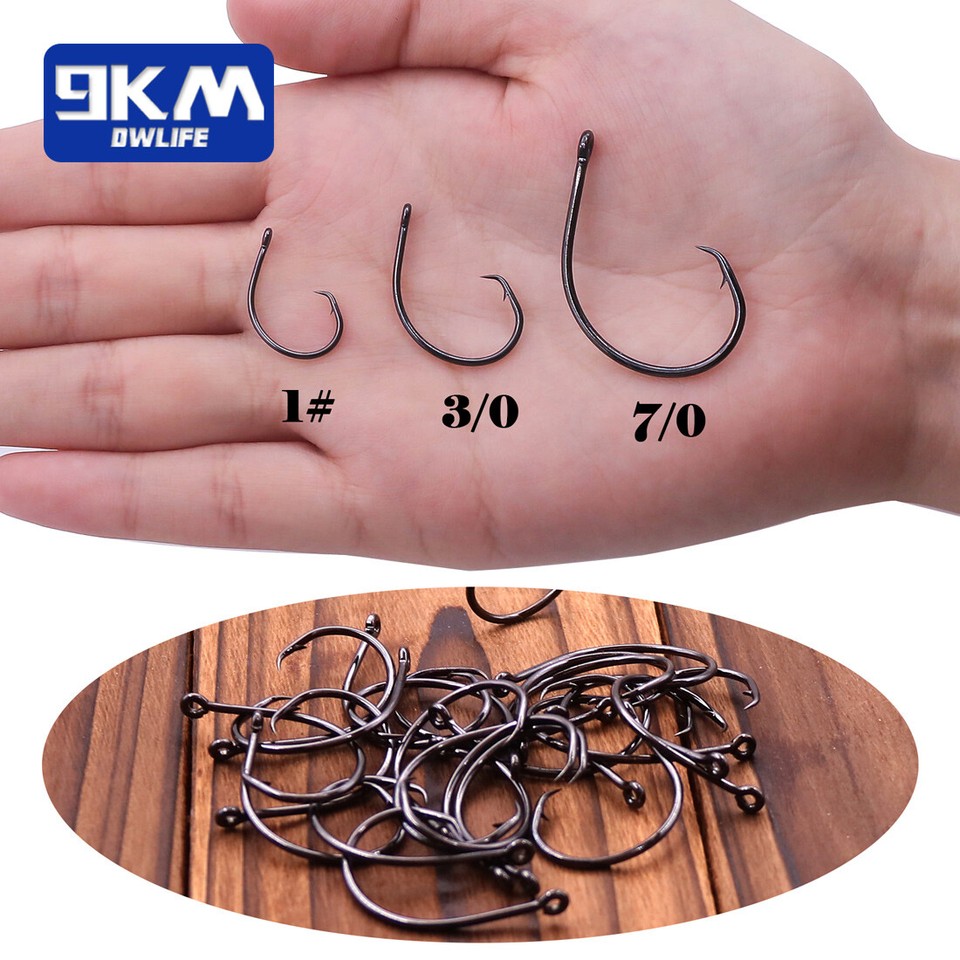 Inline Circle Hooks Saltwater Fishing Hooks Wide Gap Non Offset Circle ...