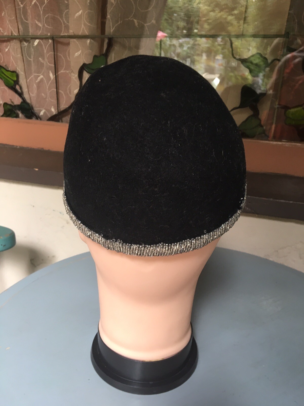 ART DECO BEADED SKULL CAP Hat Black White Beads 1920s Flapper-Cleopatra ...